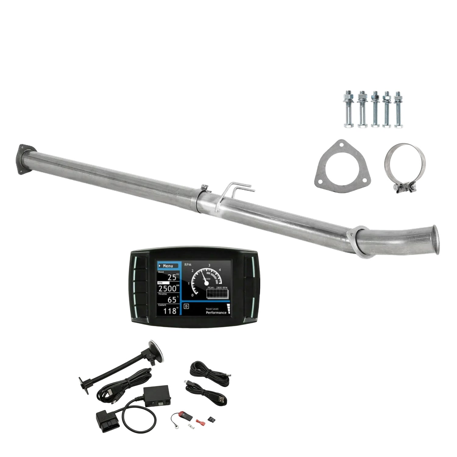 4" DPF Delete Pipe & MiniMaxx V2 Tuner for 6.7L Powerstroke Ford Truck ...