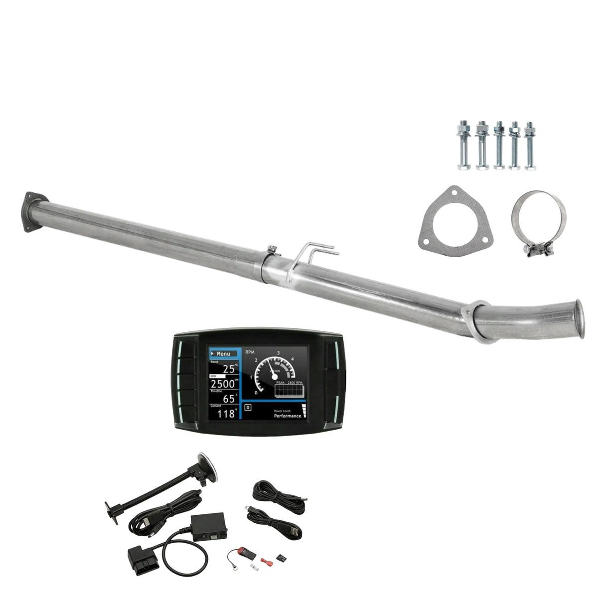 4" DPF Delete Pipe & MiniMaxx V2 Tuner for 6.7L Powerstroke Ford Truck ...