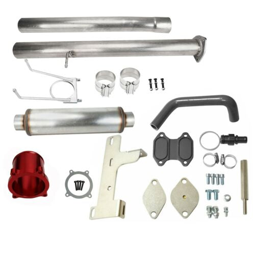 6.7 Cummins DPF EGR DEF Delete Kit 4"+4" Diesel Muffler for 2013 2014 ...